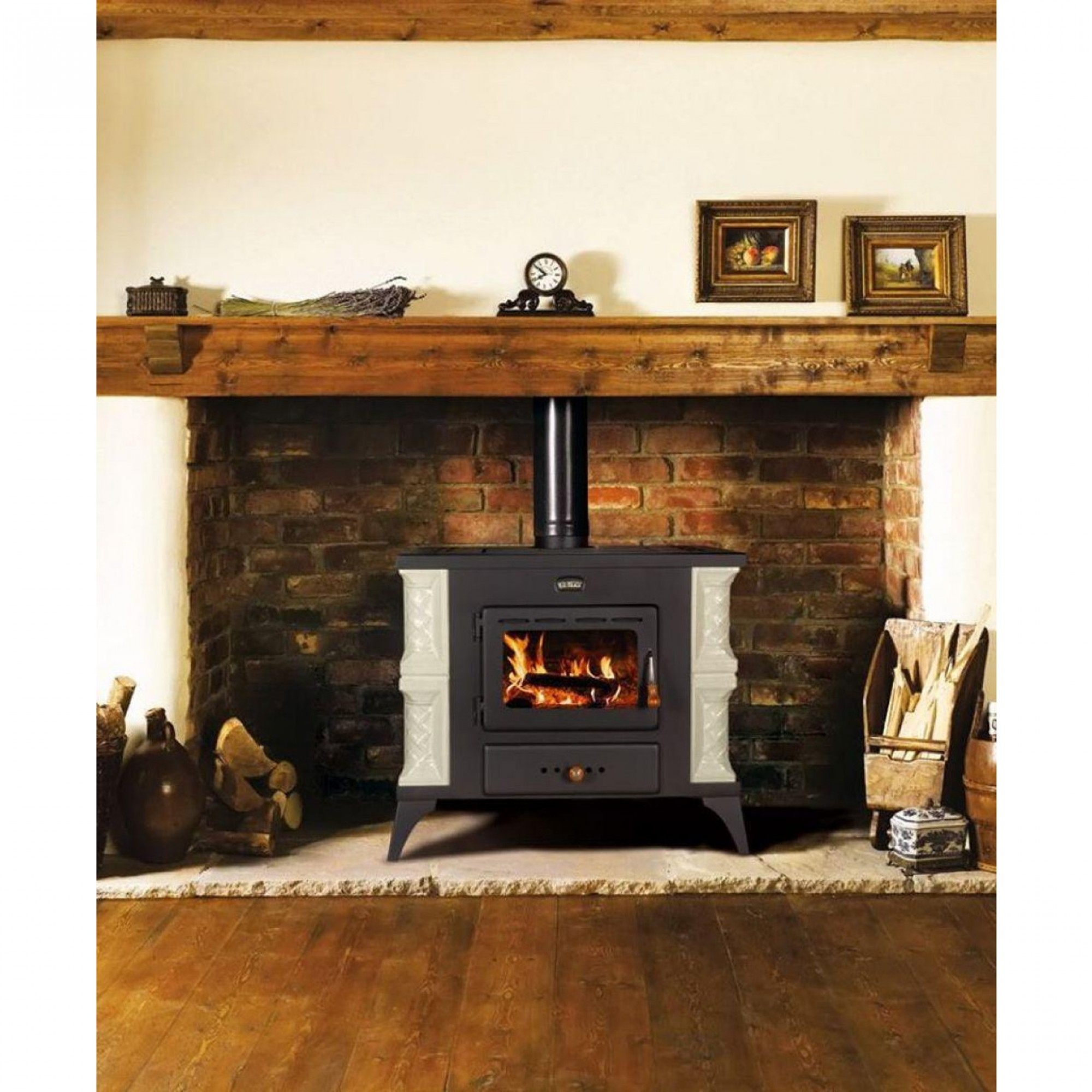 Κεραμική Σόμπα ξύλου Prity K1 RK Καφέ 9kW - Balkanenergy.gr